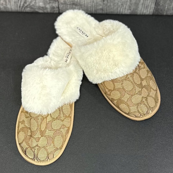 Coach | Shoes | Coach Ziva Faux Fur Slippers Mr41 | Poshmark